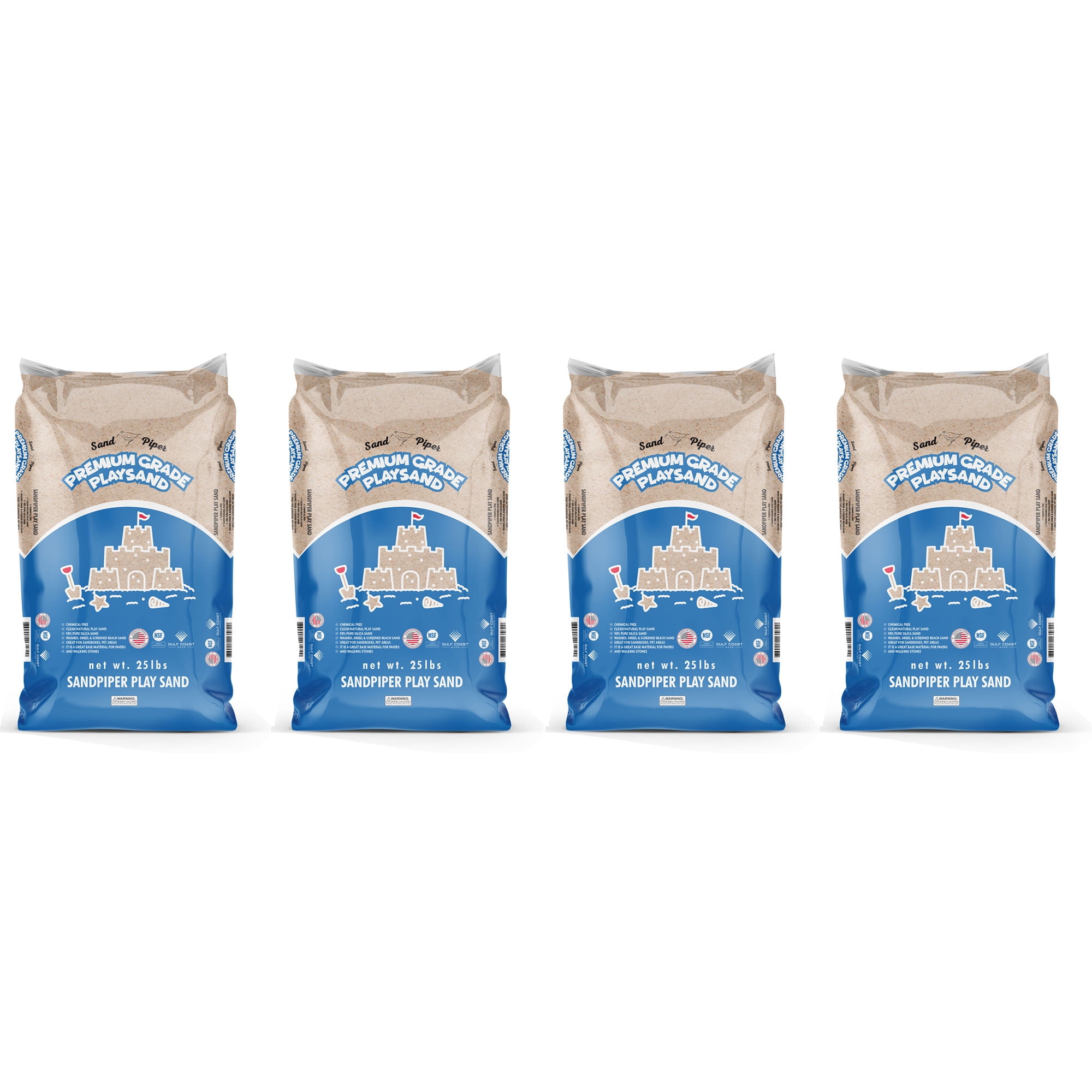 SandPiper 25 Pound Premium Grade Multi-Use Play Sand, 4 Pack - Walmart.com