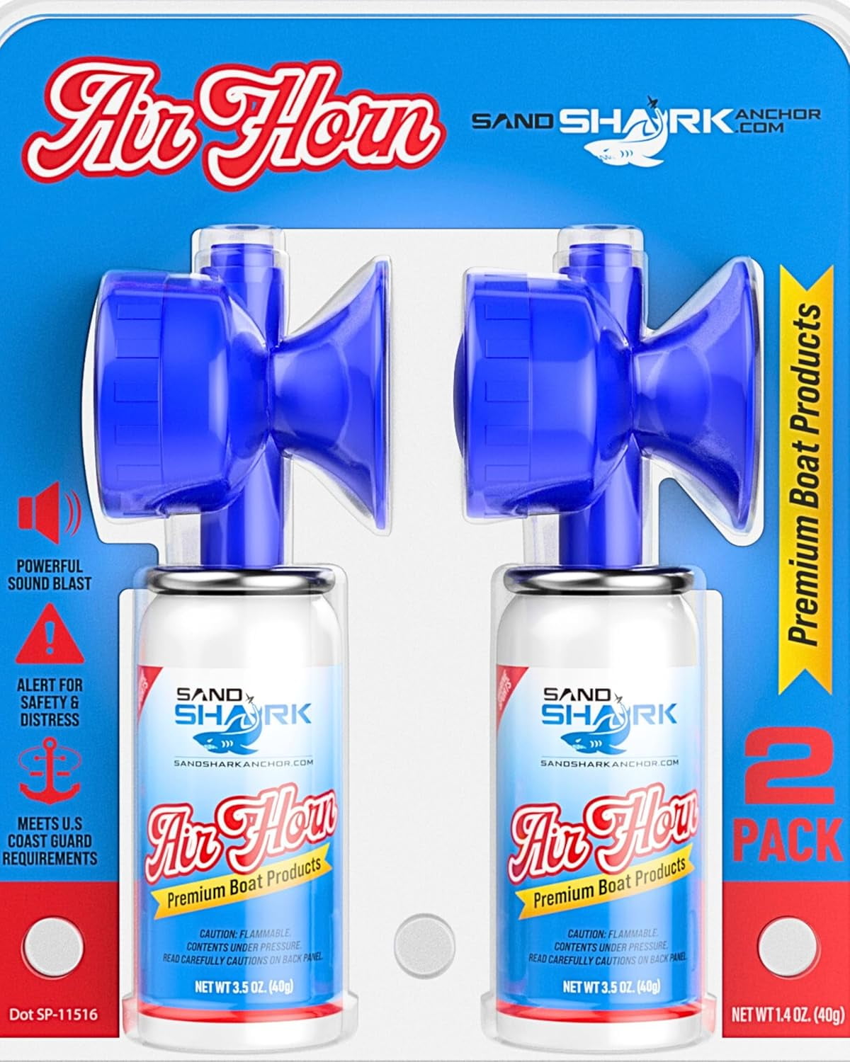 Sand Shark Anchor Mini Air Horn, Handheld Portable Airhorn for Safety ...