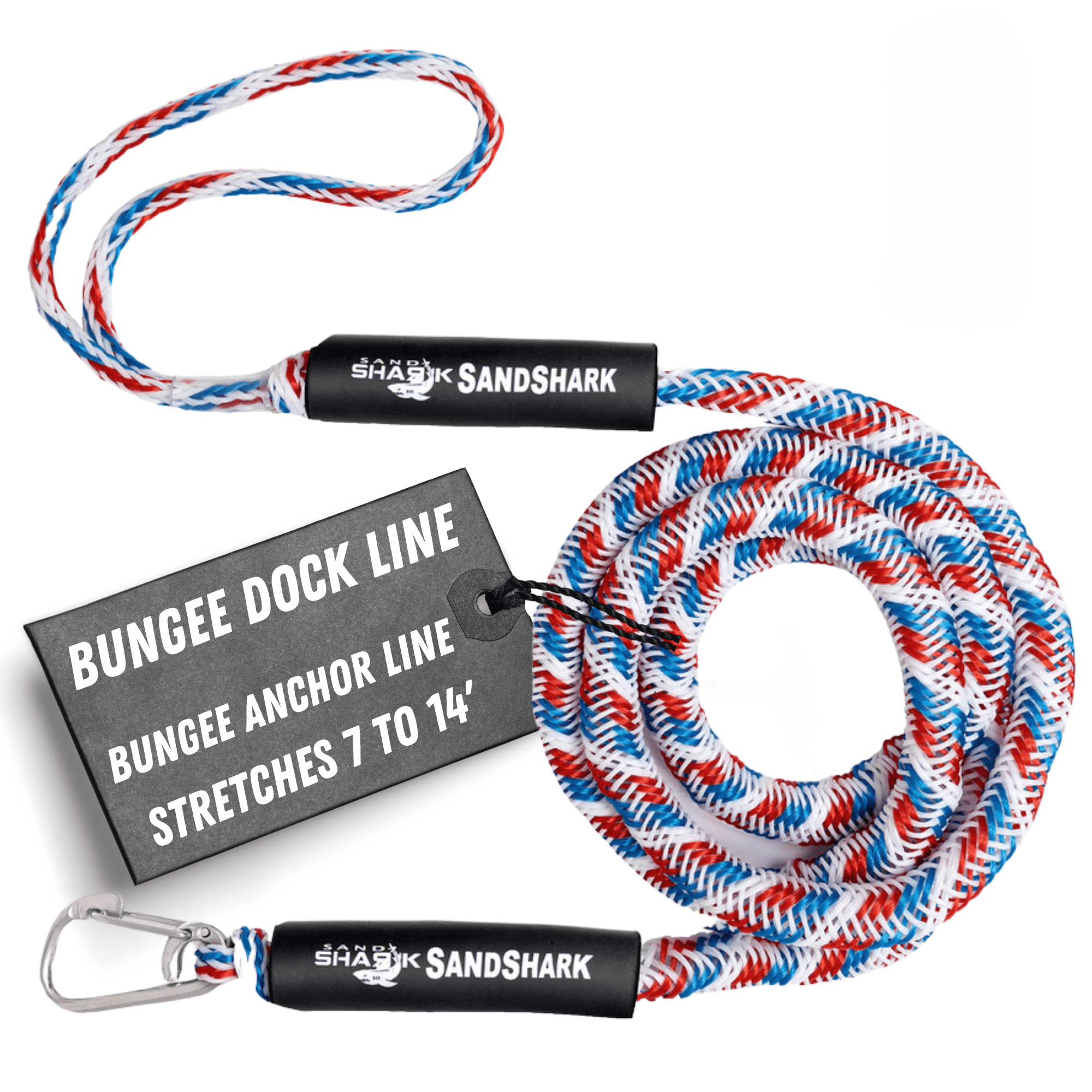 My Store 7-14ft Bungee Dock Line, Shock Absorbing Marine Rope ...