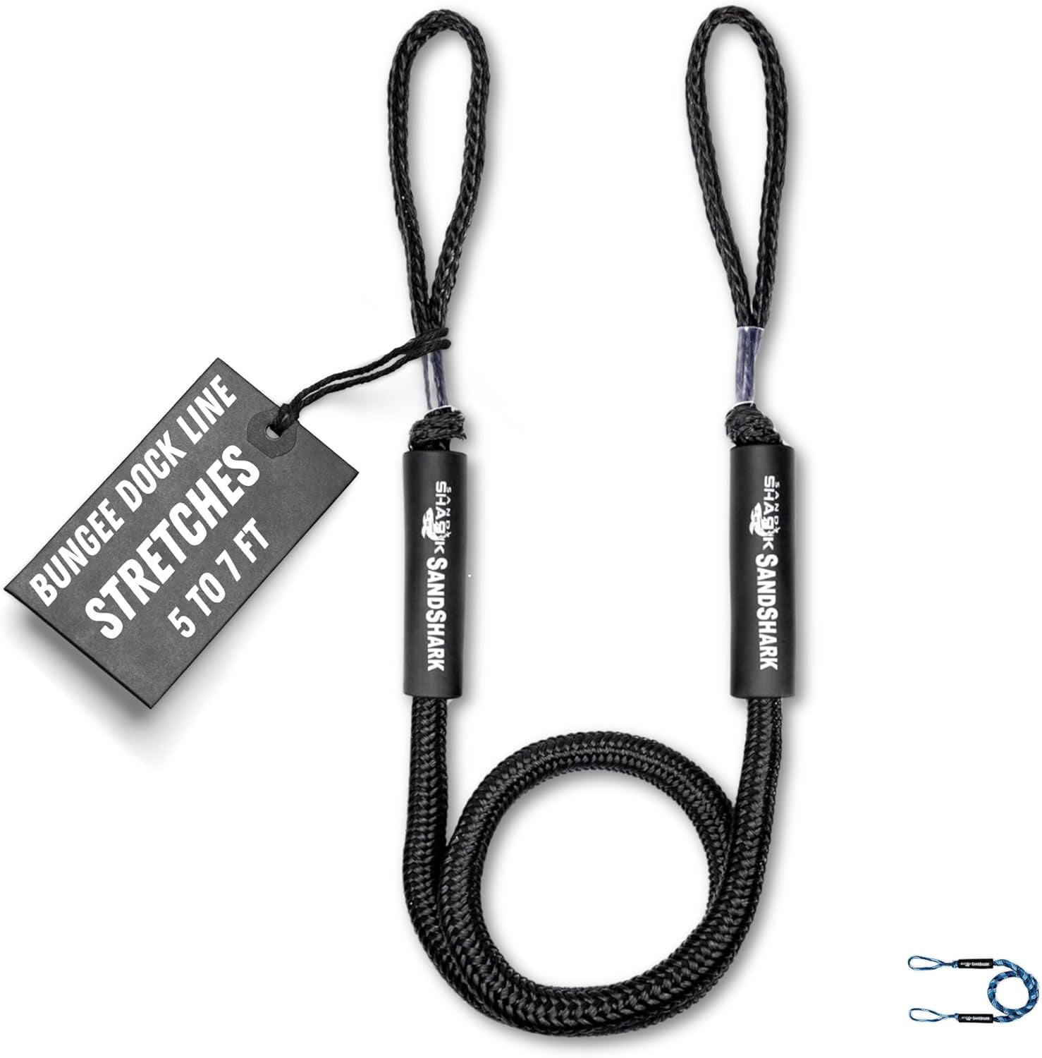 SandShark Black 5'-7' Anchor Bungee Dock Line for Anchoring Boats, PWC ...