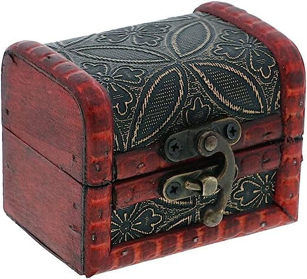 SandT Collection 3 inch Wooden Keepsake Treasure Chest Trinket Box-One ...