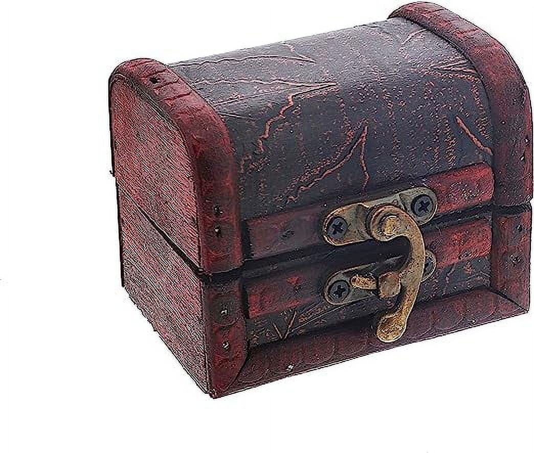 SandT Collection 3 inch Wooden Keepsake Treasure Chest Trinket Box-One ...