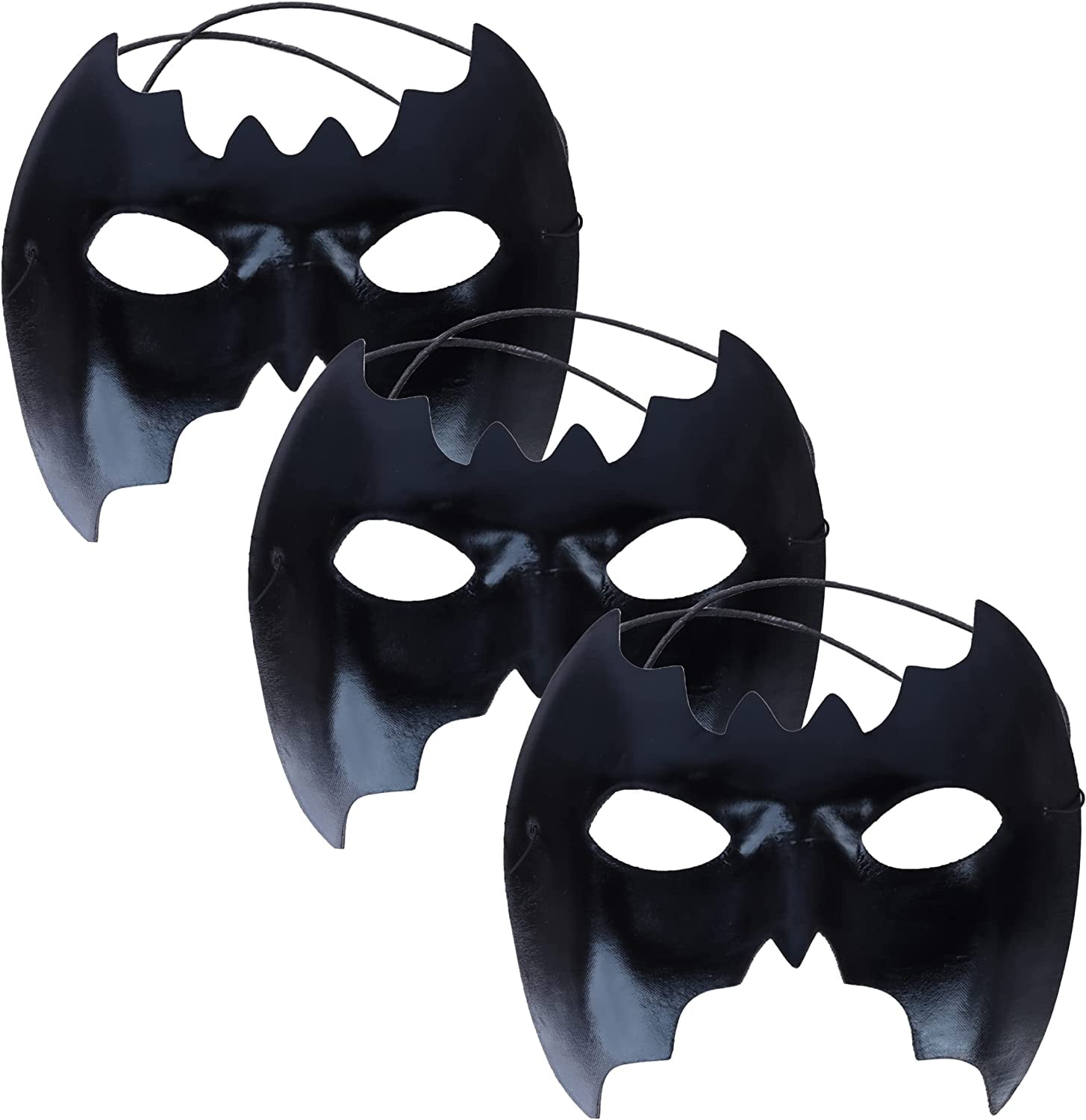 SandT Collection Black Superhero Skeleton Half Face Bat Mask Costume ...