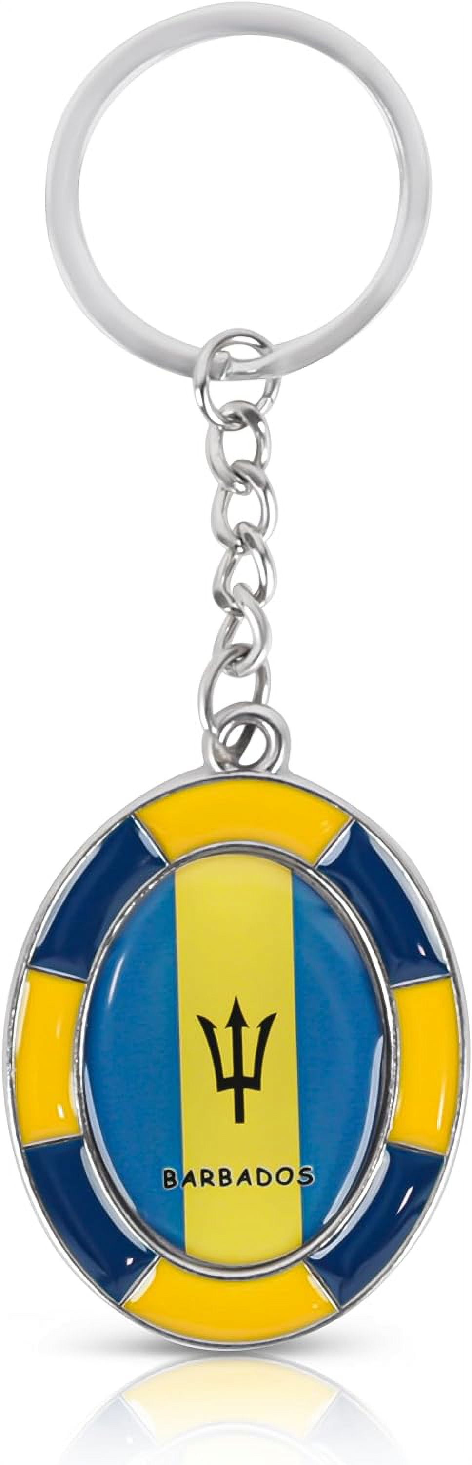 SandT Collection Caribbean Flag Durable Metal Oval Keyring Keychain ...
