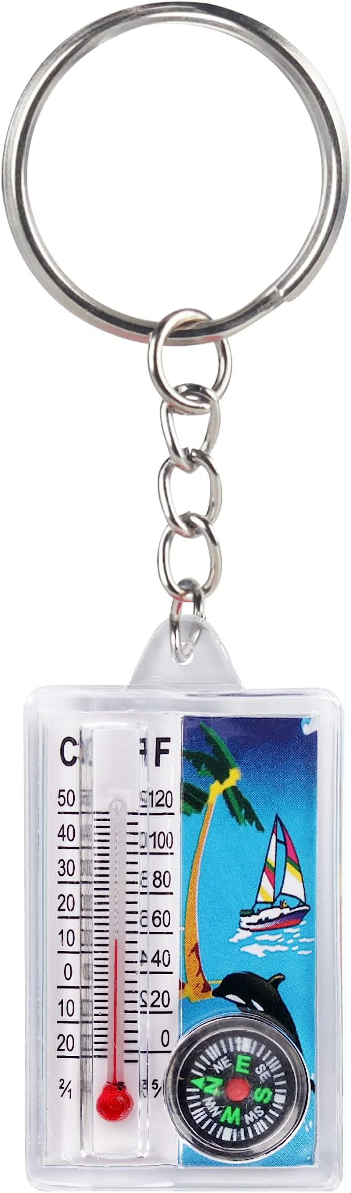 SandT Collection Dolphin Thermometer Compass Metal Keychain, Perfect ...