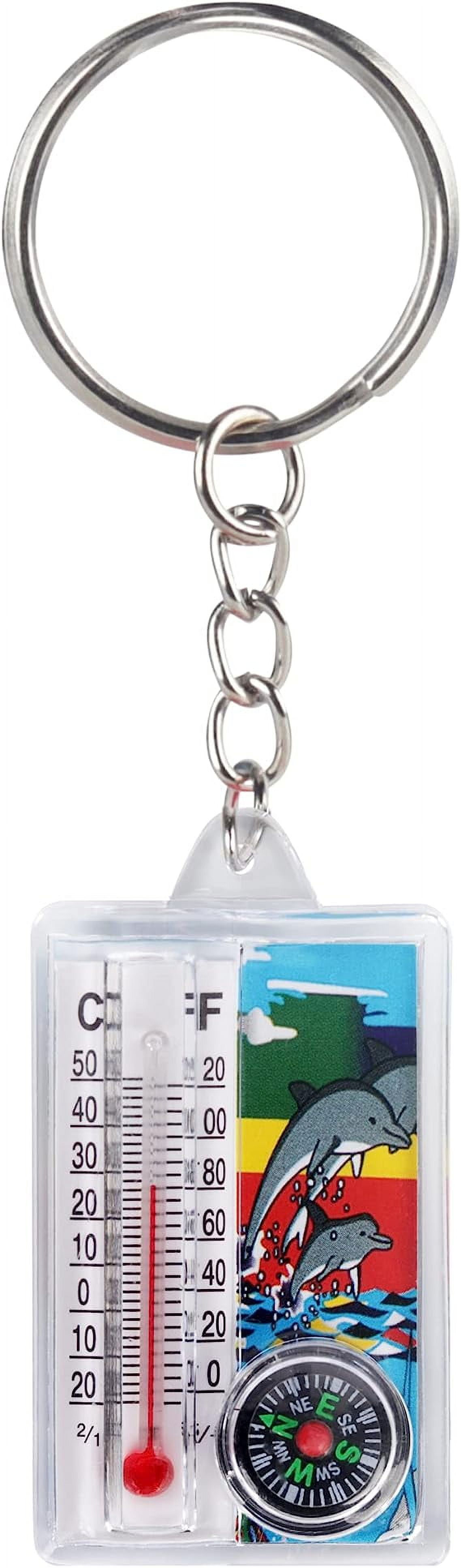 SandT Collection Dolphin Thermometer Compass Metal Keychain, Perfect ...