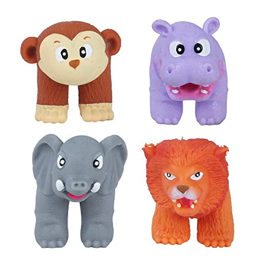SandT Collection Plastic Walking Finger Puppets Pack of 4 Assorted ...