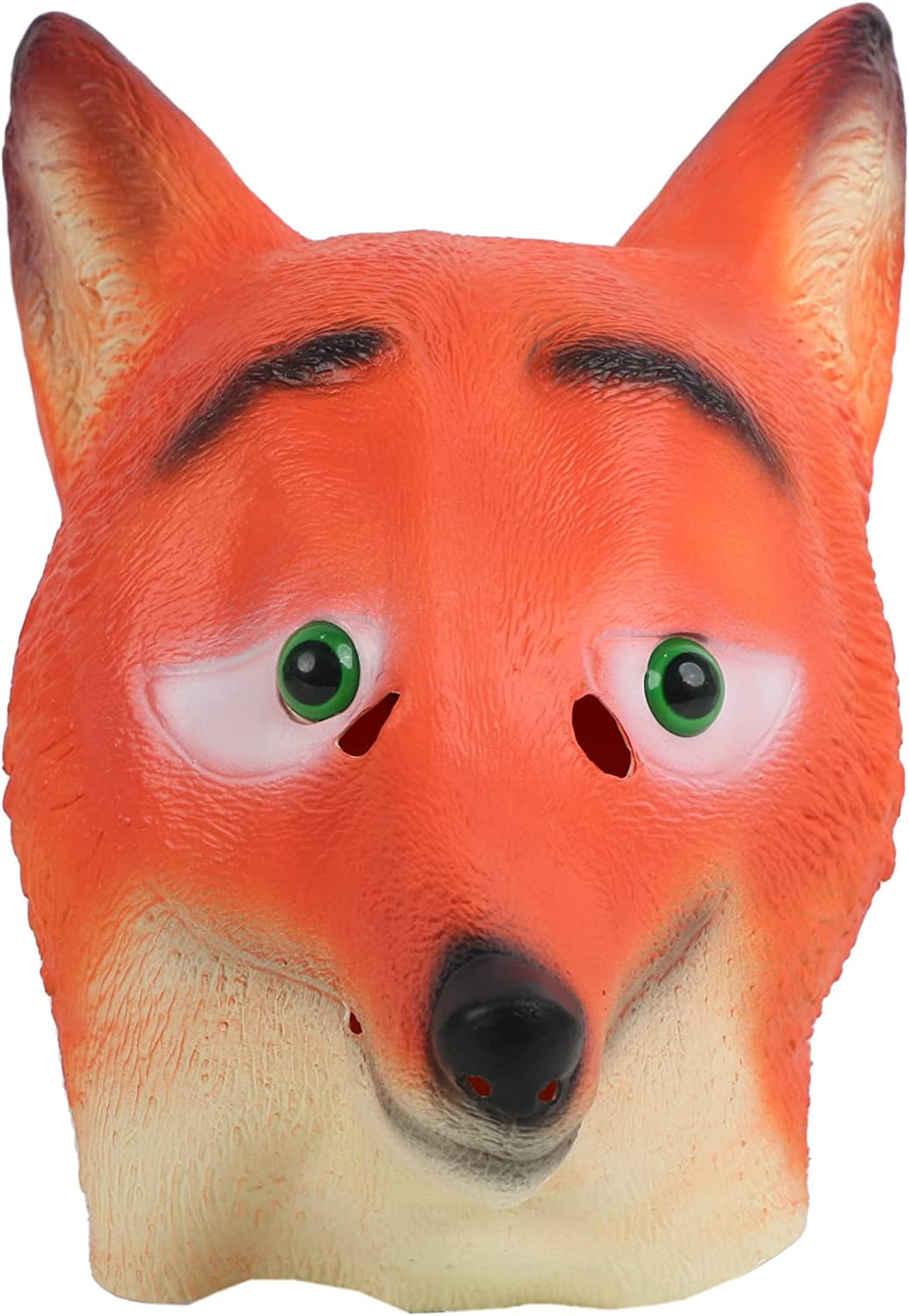 SandT Collection Red Fox Animal Head Latex Mask Dress up Halloween ...