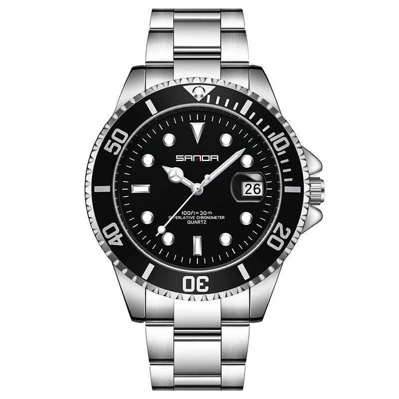 Sanda Green Aqua Ghost Steel Strap Wristwatch Simple Calendar Quartz ...