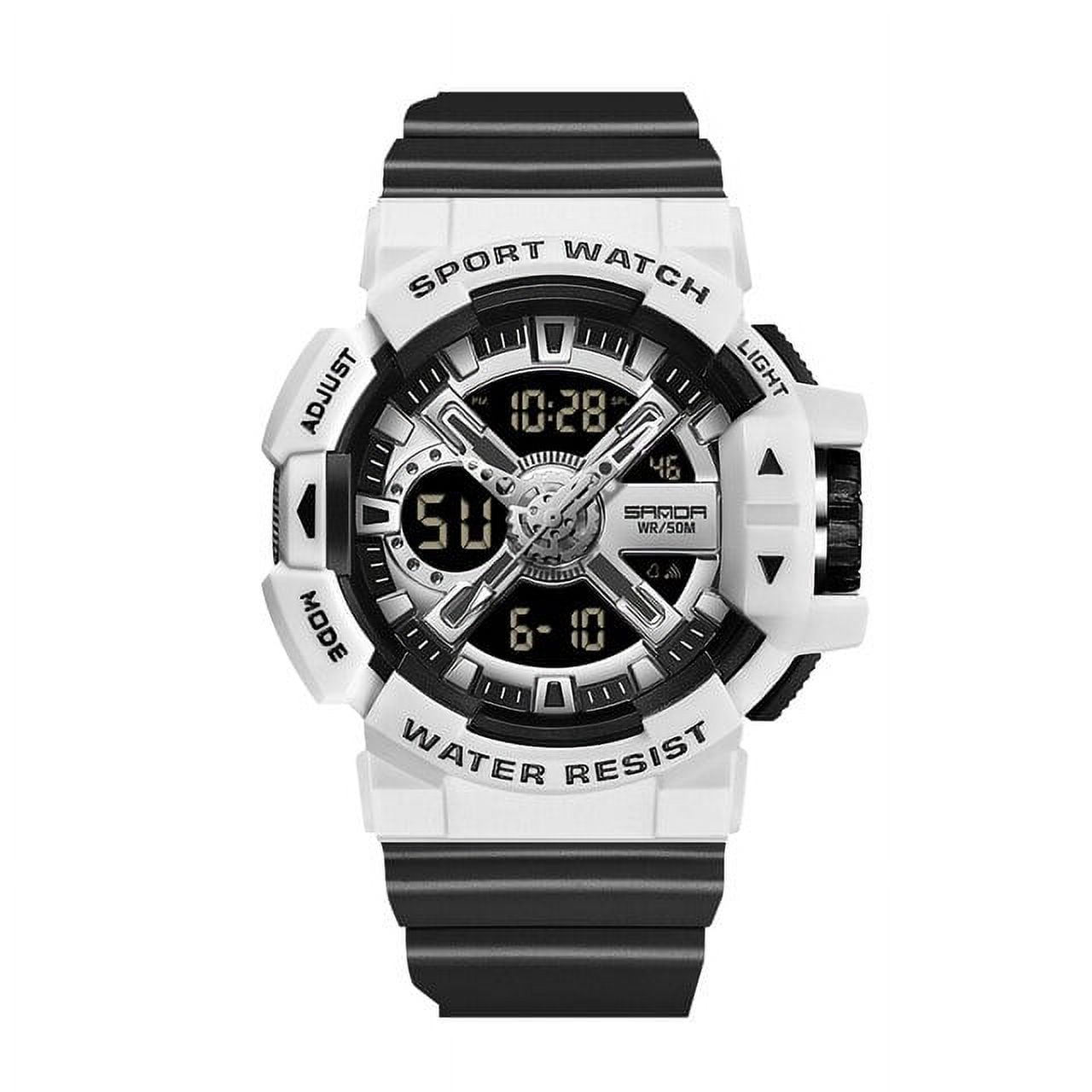 Sanda New Men's Watches Dual Display Sports Military 50m Waterproof ...