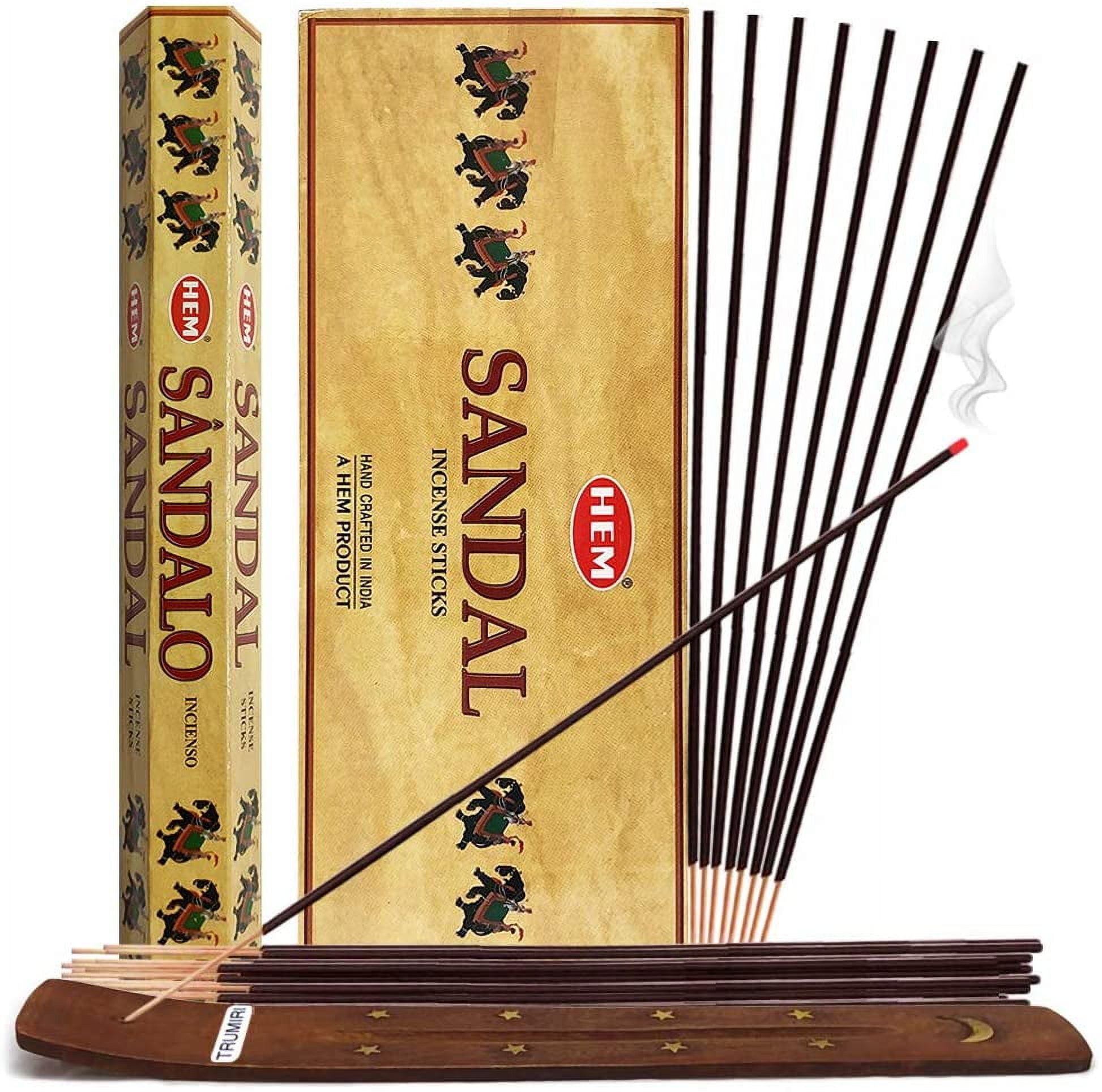 Trumiri Sandal Incense Sticks Bundle, Incense Holder Included ...
