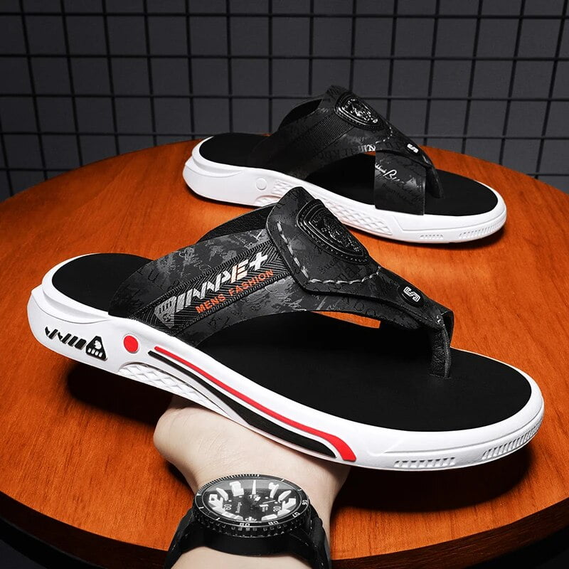 Sandals For Men Slippers Leather Casual Outdoor Beach Slides 2024 ...