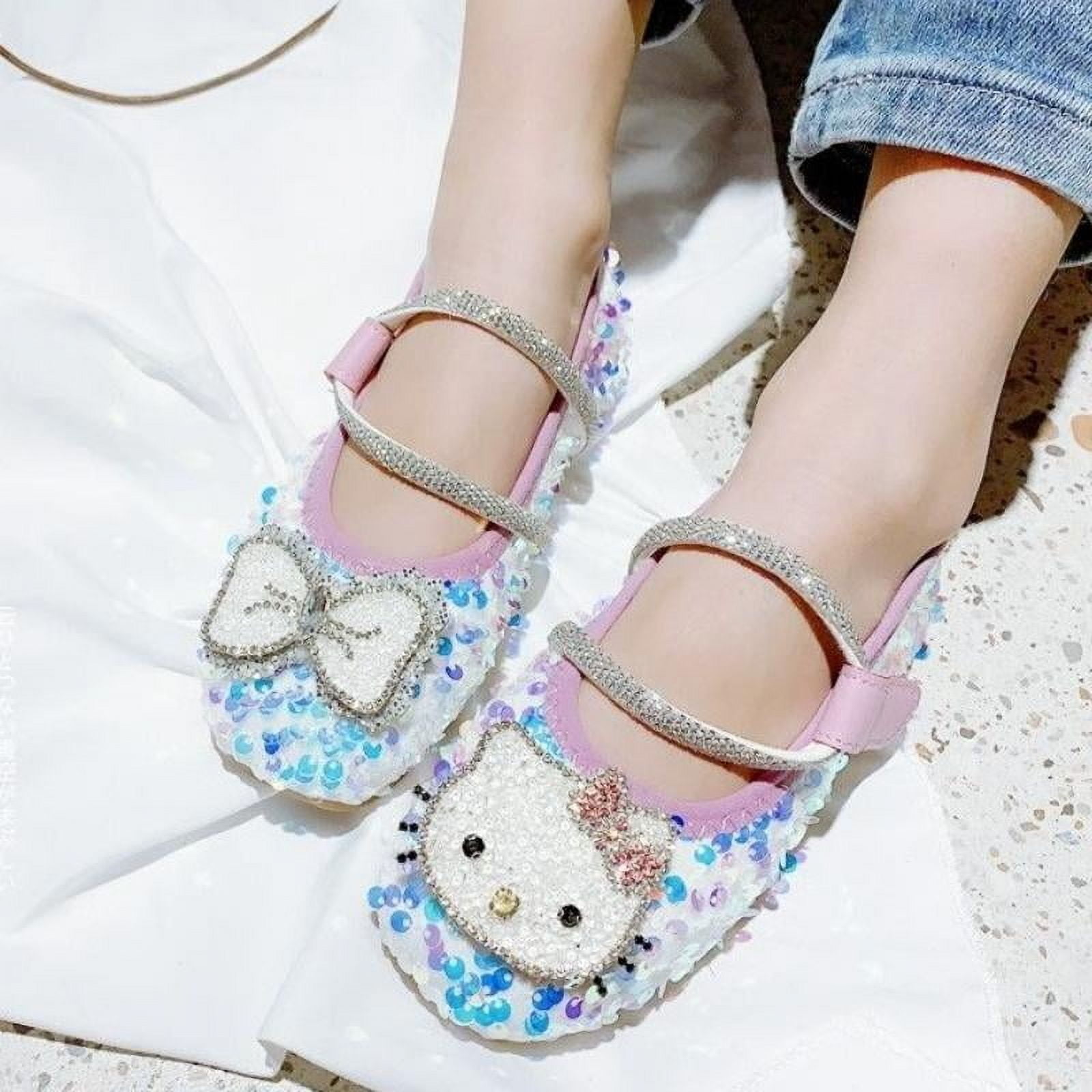 Sandals Sanrio Hello Kitty Crystal Princess Shoes Kawaii Butterfly ...