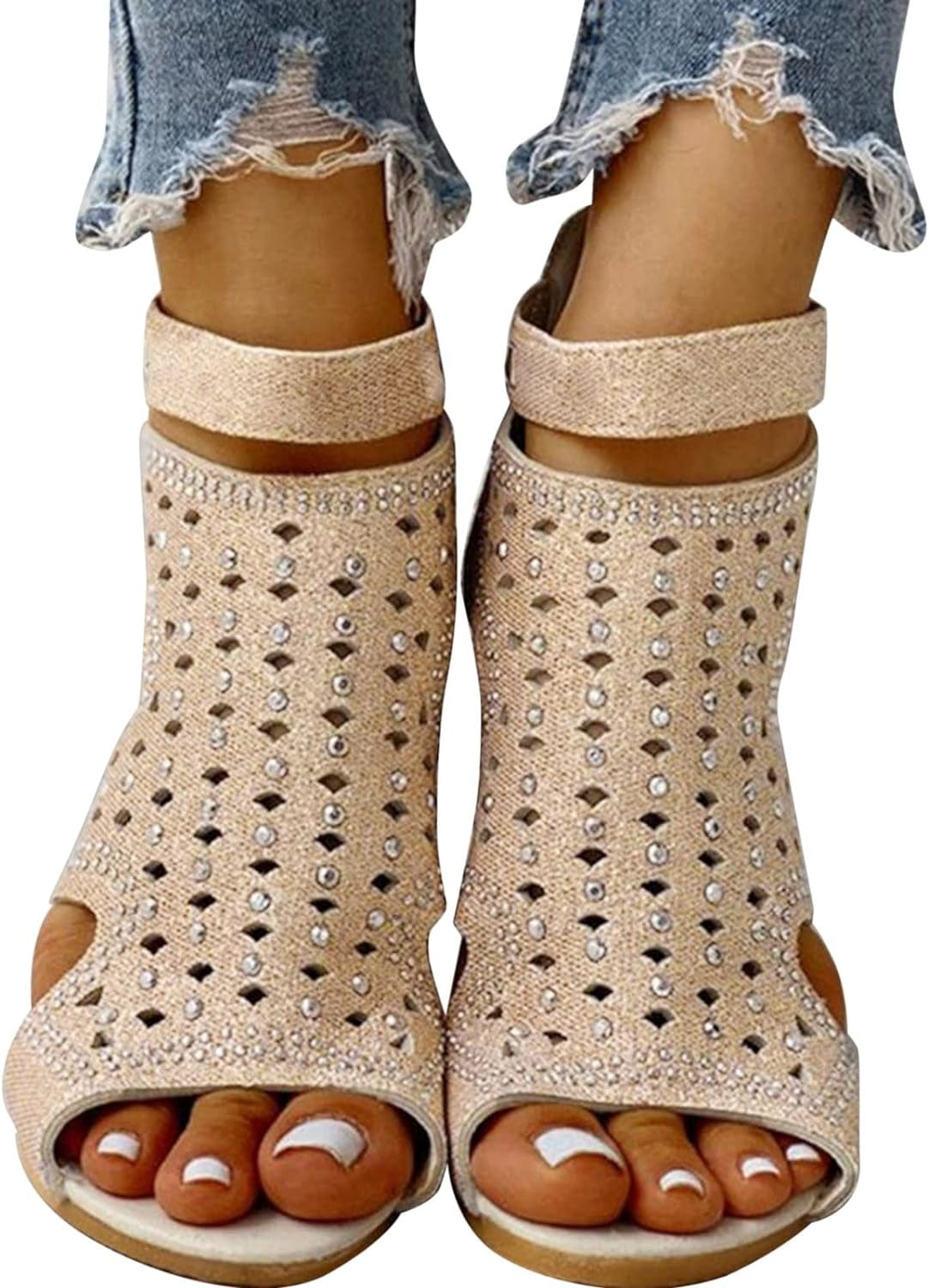 Sandals Women Casual Dressy Summer, Womens Vintage Open Toe Wedge ...