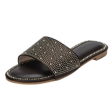 Women's Mesh Sequin Slide Beaded Chinese Floral Sandal Slipper (FREE ...