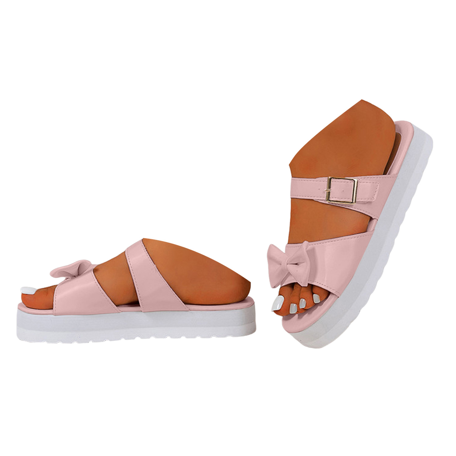 Sandals for Women 2025 Women Platform Sandals Arch Support Slides with ...
