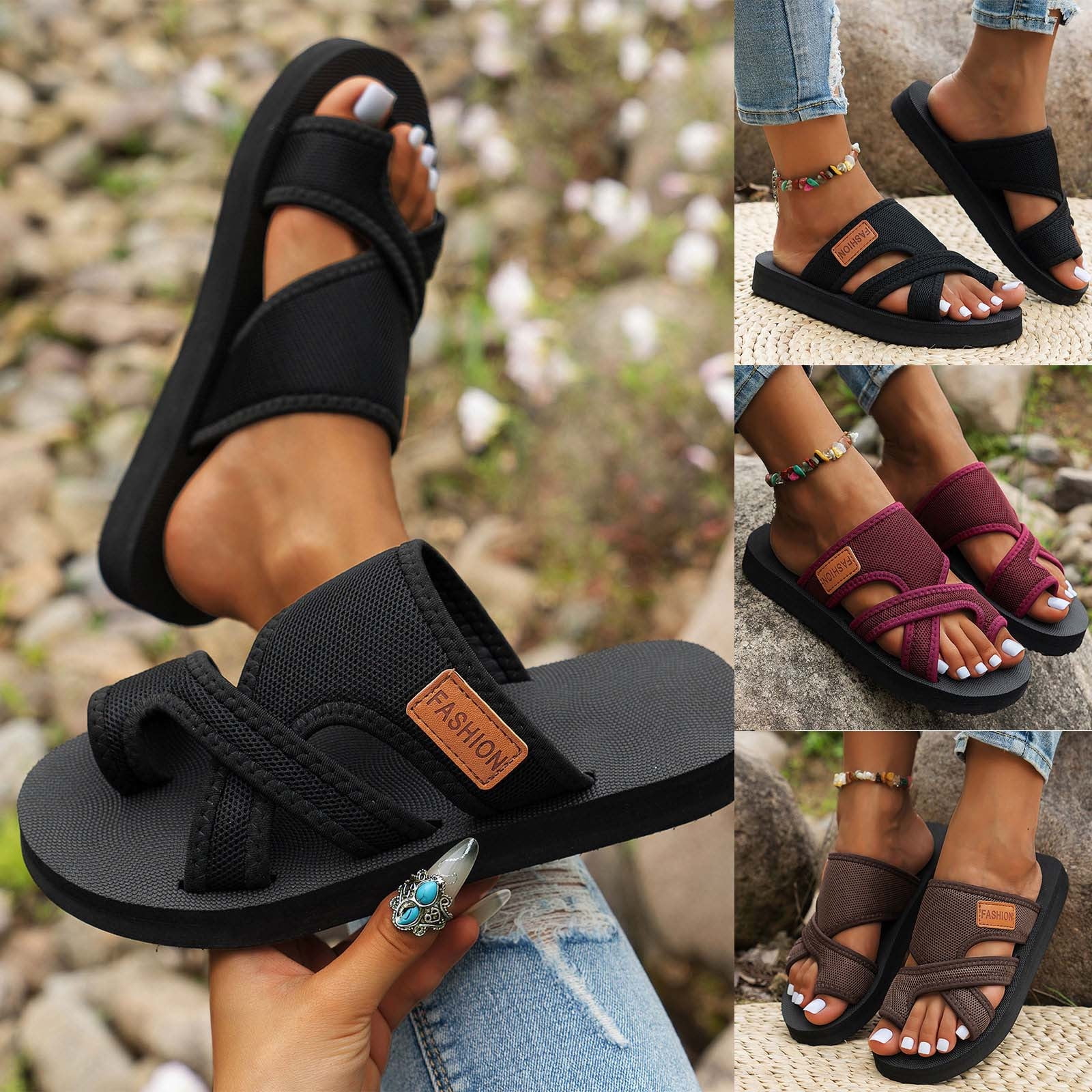 Sandals for Women 2025, Xunlbb 2025 Women's Hollow Mesh Slide Sandals ...