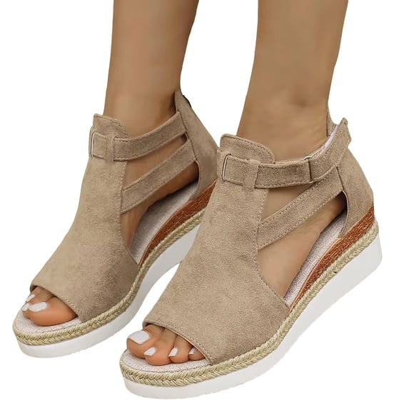 Sandals for Women 2026 Comfortable Wedge Platform Braided Espadrilles ...