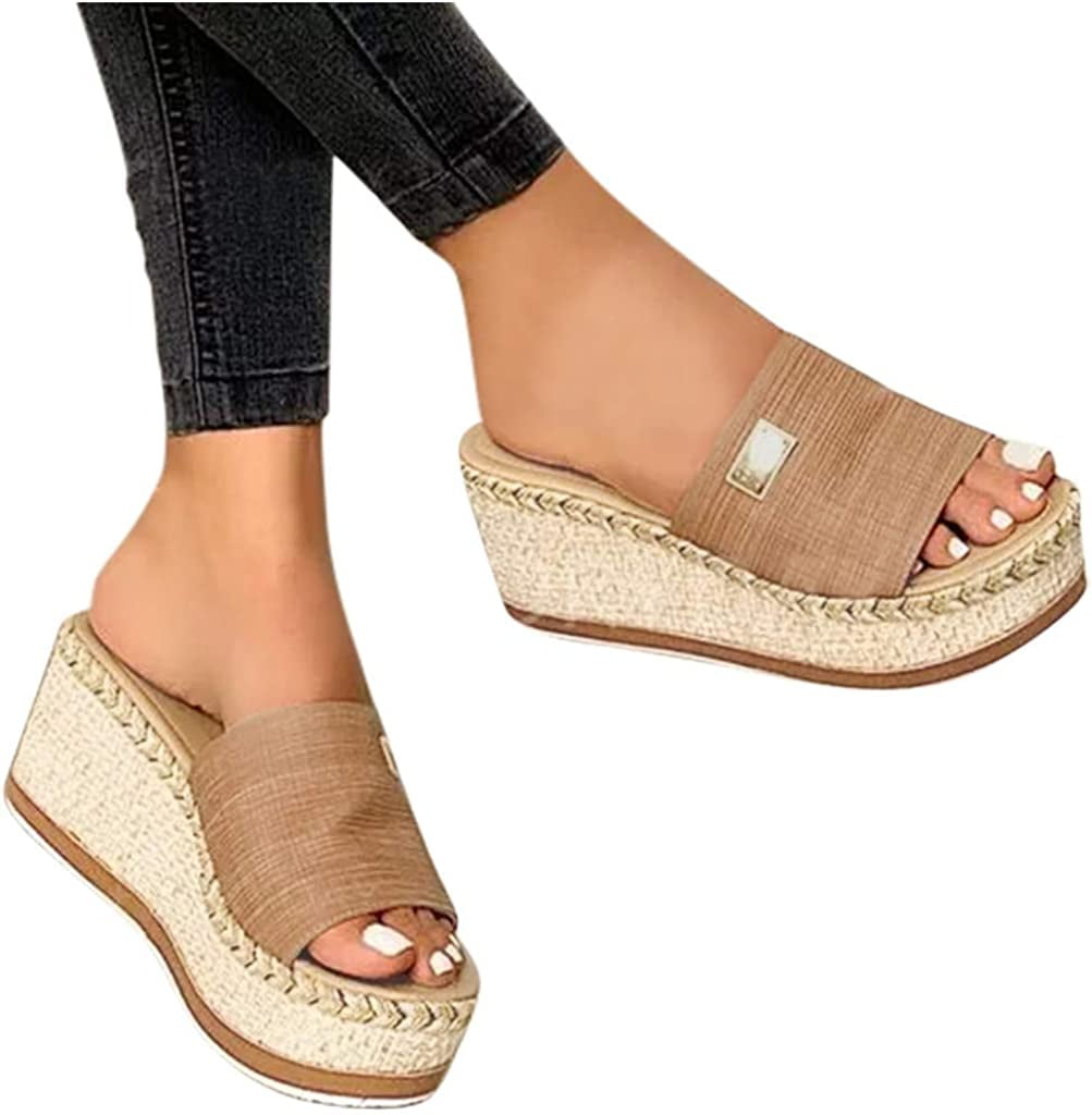 Sandals for Women Arch Support Rhinestones Dressy Wedge Sandals Casual ...