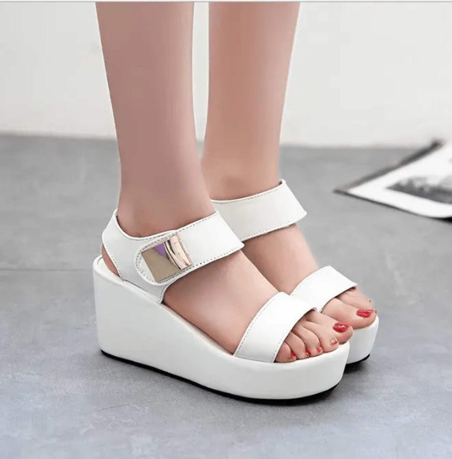 Sandals for Women, Platform Ankle Strap Womens Sandal Open Toe Wedge ...