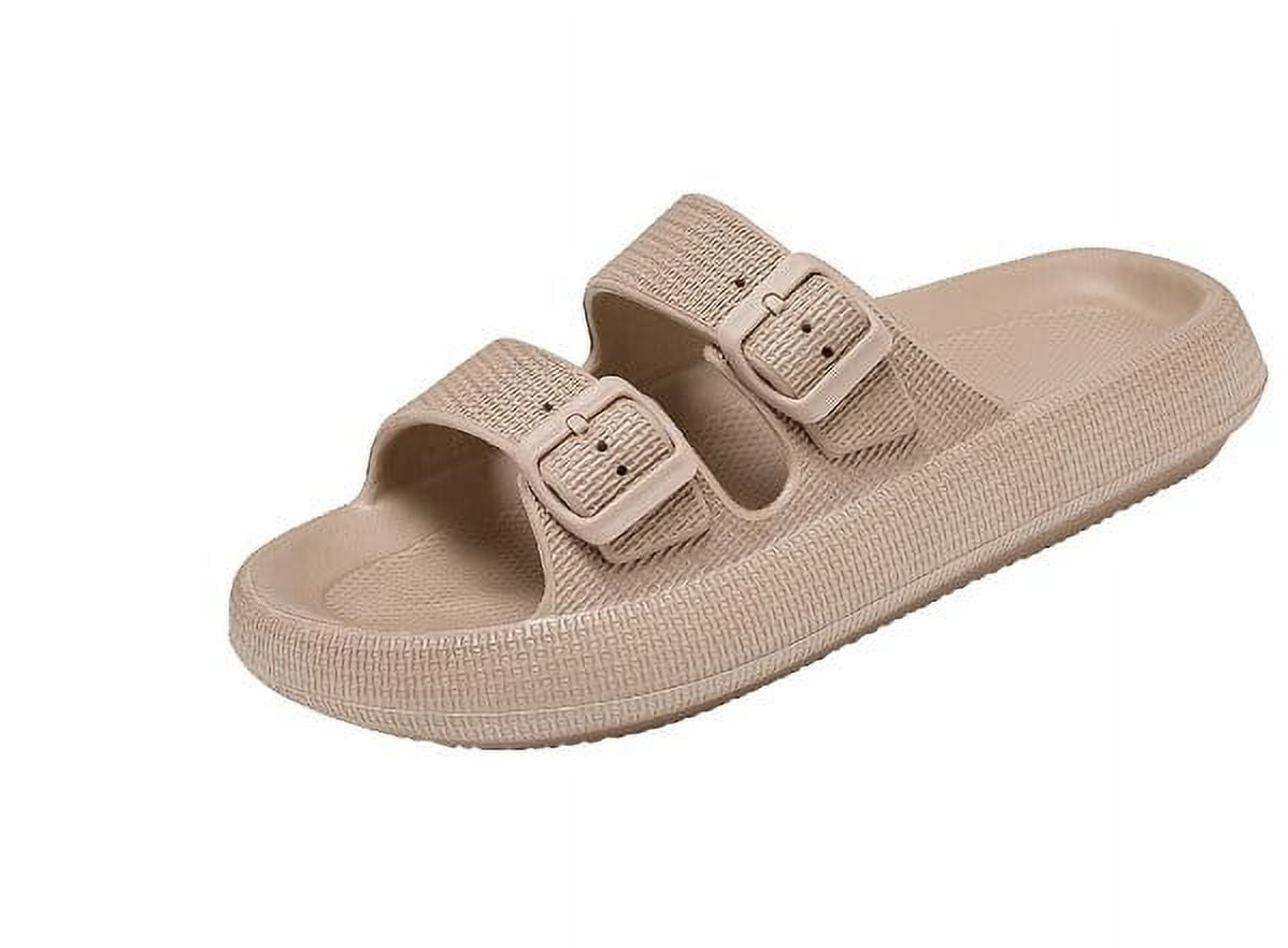 Sandals for Women and Men - Pillow Slippers - Double Buckle Adjustable ...