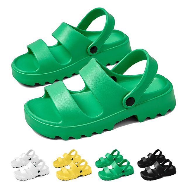 Woman's Comfort Slides with Adjustable Strap EVA Flat Pillow Sandals ...