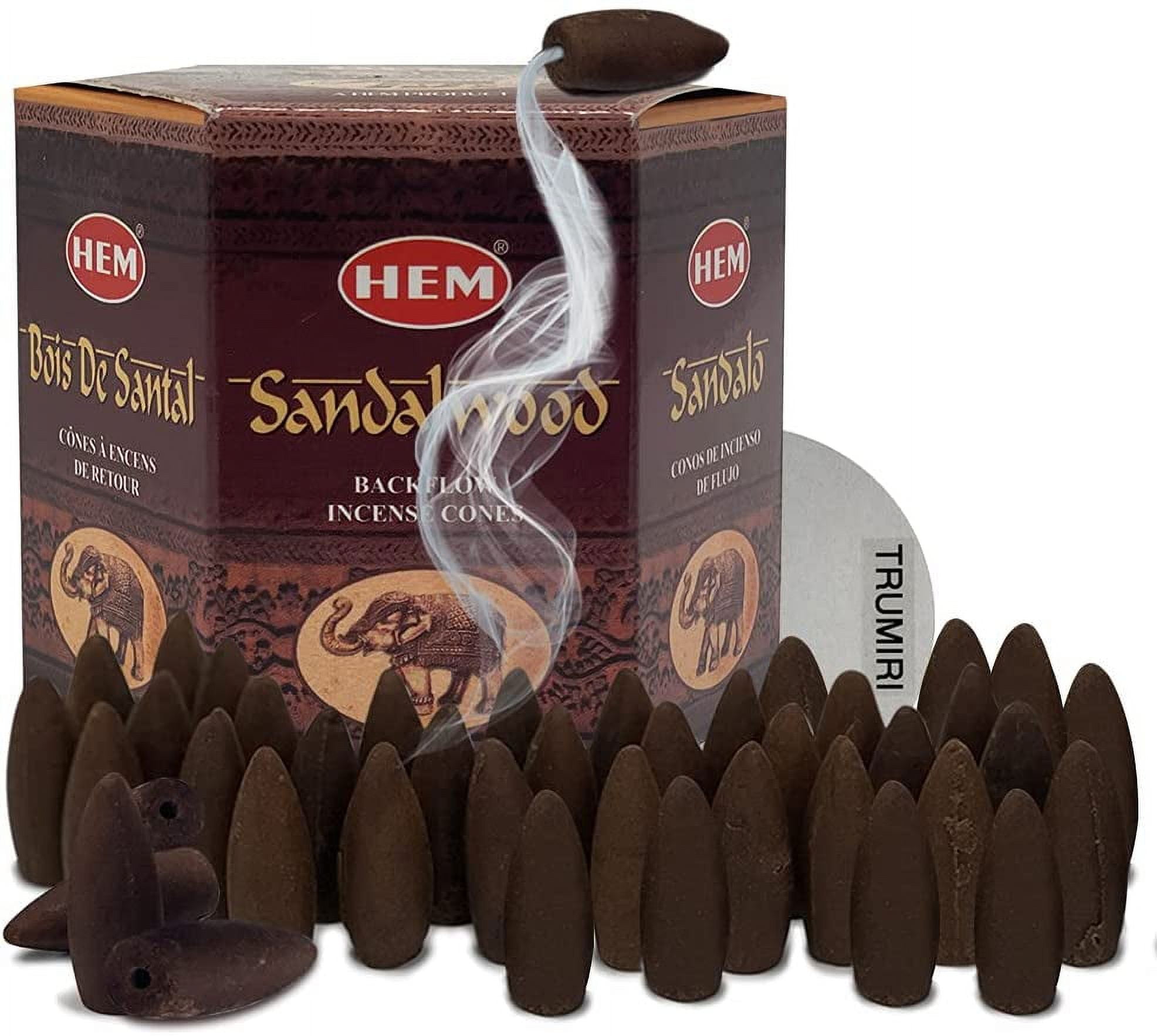 Sandalwood Backflow Incense Cones For Waterfall And Mat Bundle ...