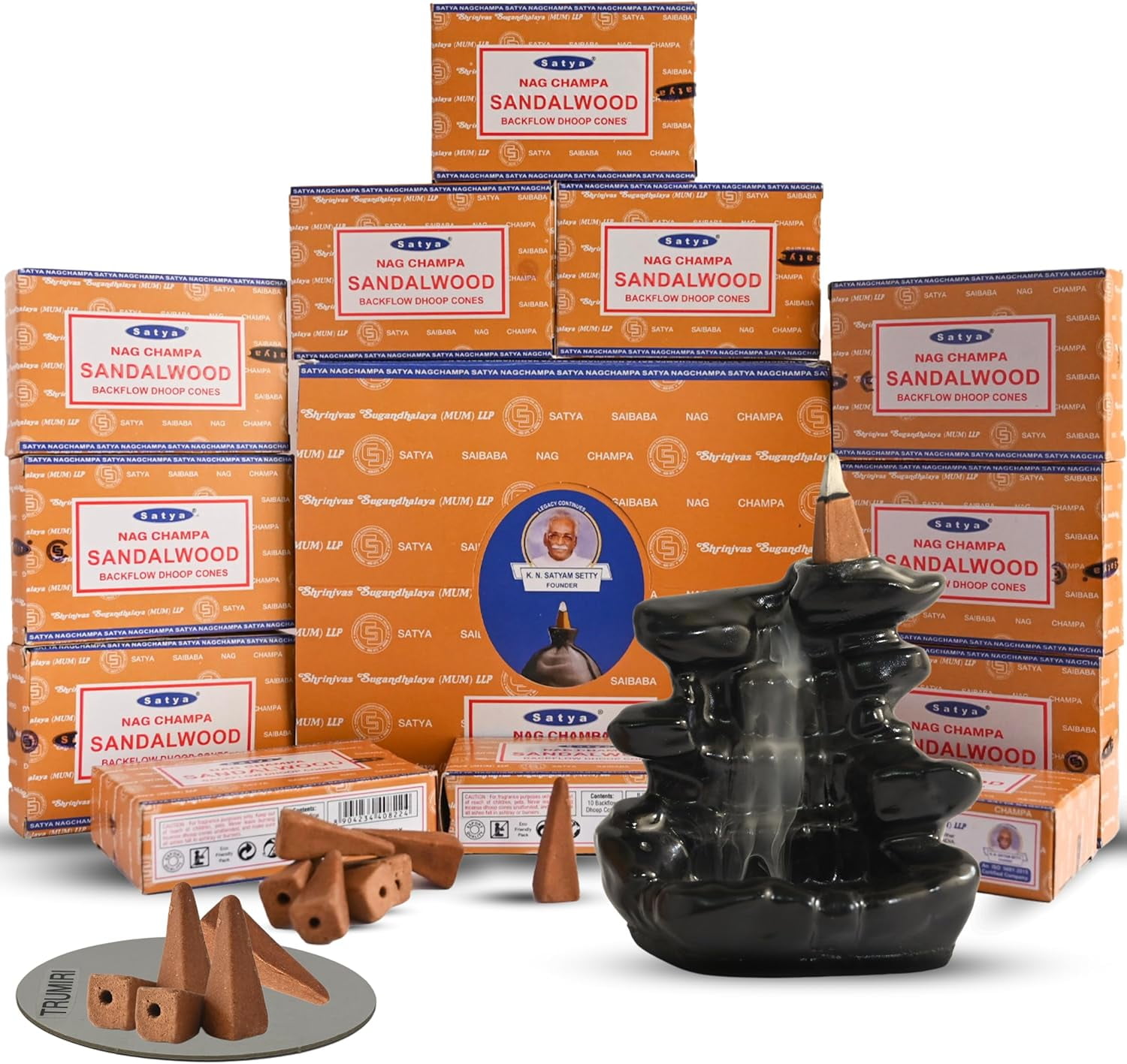 Sandalwood Backflow Incense Cones for Waterfall Aromatic Smoke Fountain ...