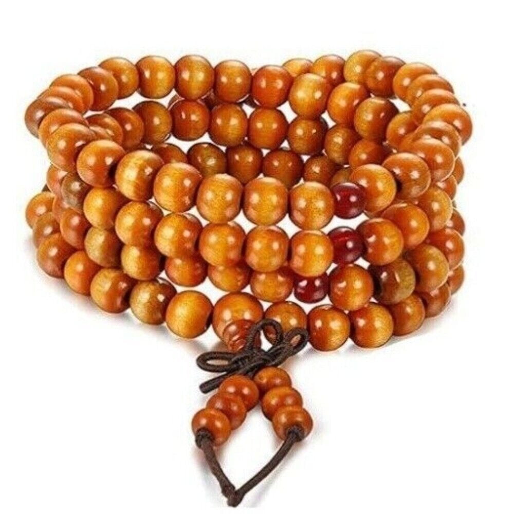 Sandalwood Buddhist Meditation Prayer Bead Mala Bracelet 108 ...