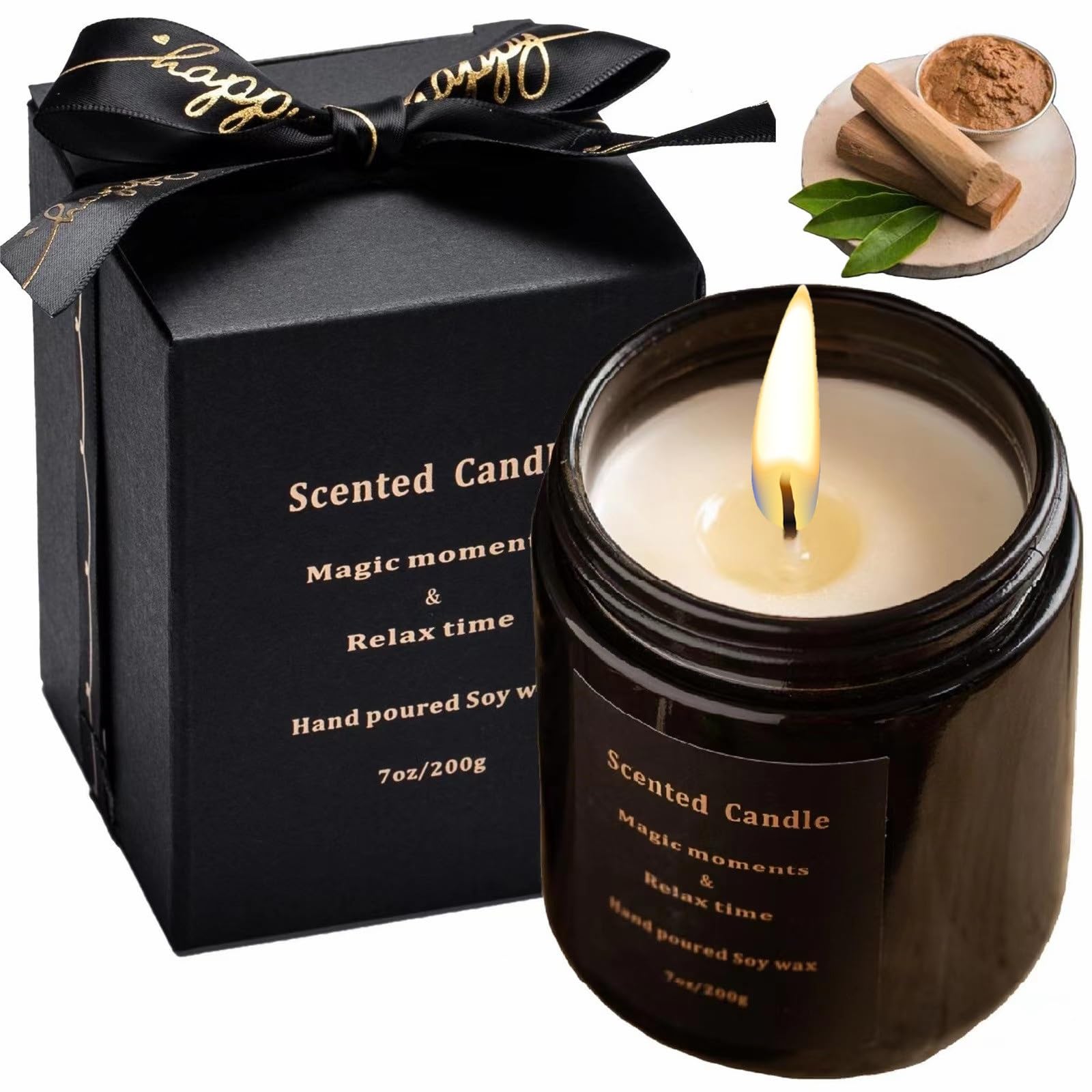 Sandalwood Candles Men - Pine Candle, Mens Candles Home Scented, Soy ...