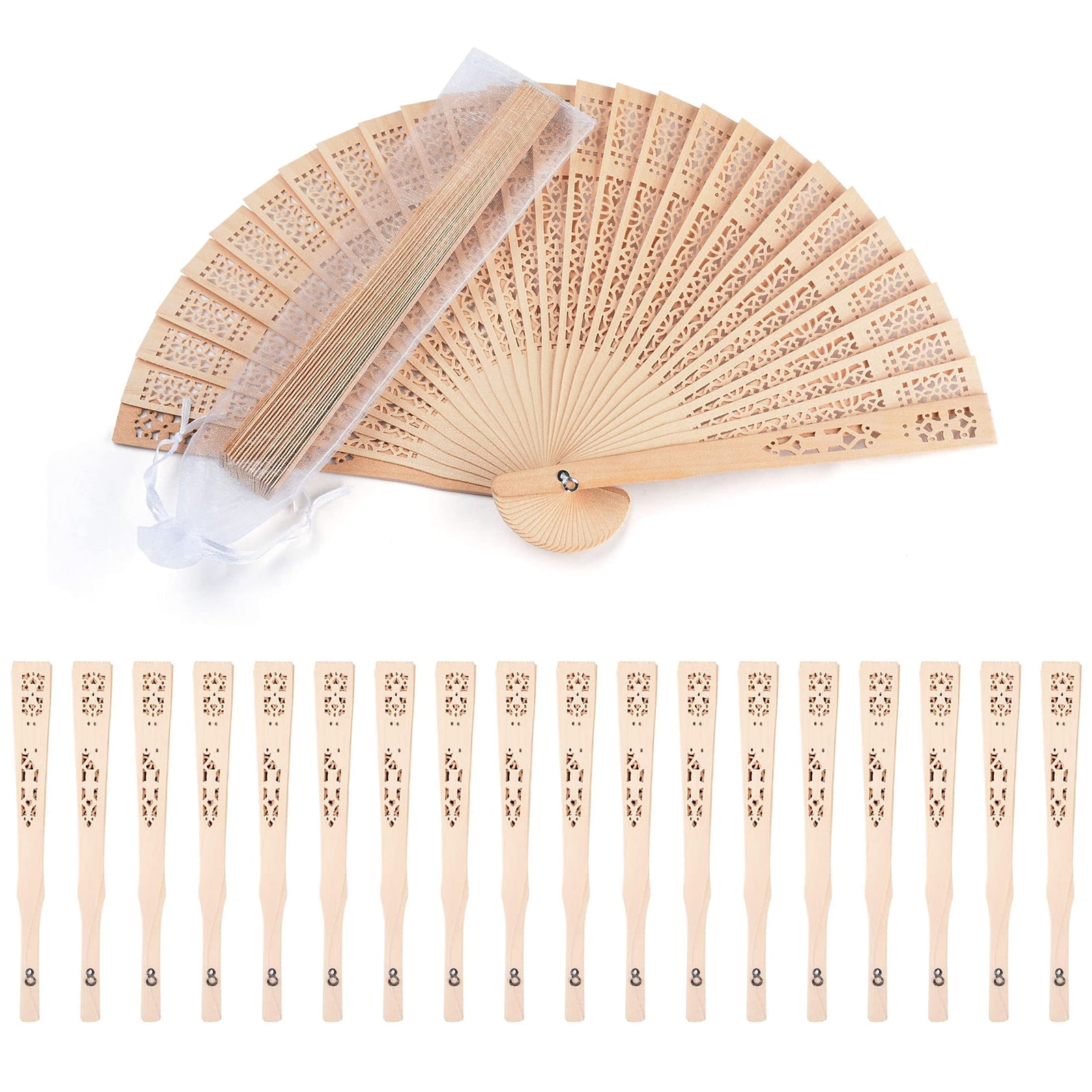 Sandalwood Fans- Baby Shower Gifts & Wedding Favors, Wooden Openwork ...