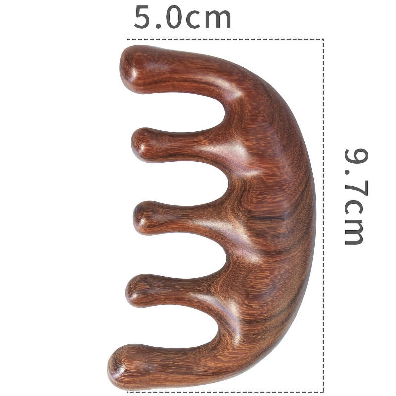 Sandalwood Hair Comb Scalp Relax Acupoint Massager Portable Wooden ...
