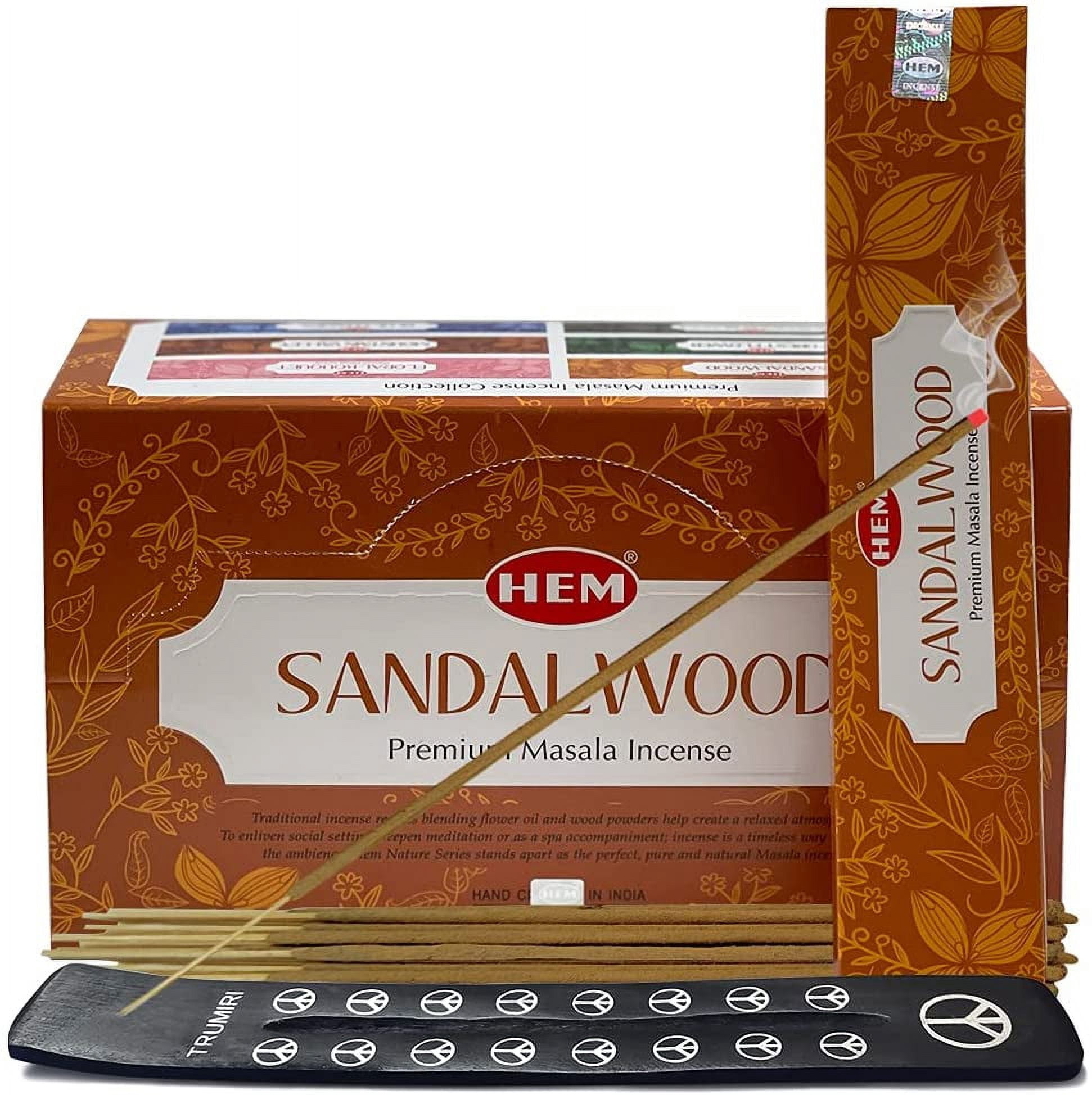 Sandalwood Masala Incense Sticks And Holder Burner Bundle From Hem ...