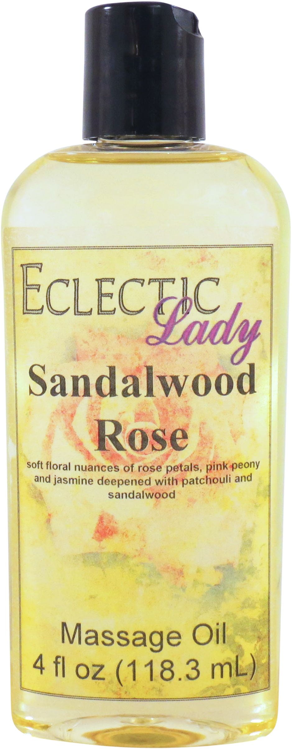 Sandalwood Rose Massage Oil by Eclectic Lady, 4 oz, Sweet Almond Oil ...