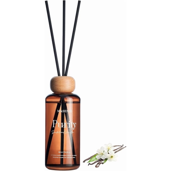 Sandalwood Vanilla Reed Diffuser: Upgraded Formula 6.3fl oz Non-Toxic ...