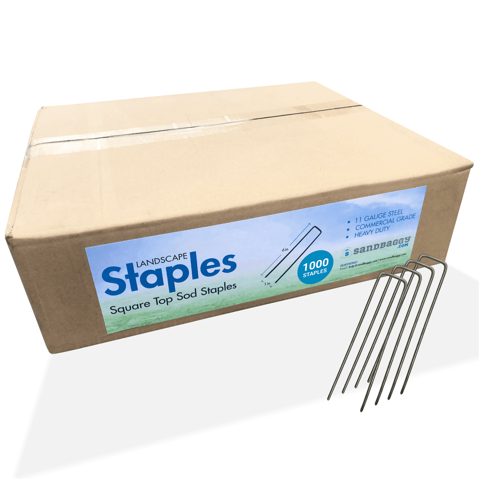 Sandbaggy 1000 6" Landscape Staples~SOD Staples Garden Stakes Weed ...