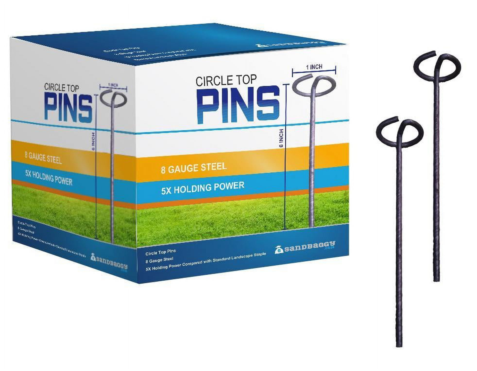 Sandbaggy 6-inch Circle Top Pins~ Landscape Staples SOD Staples Garden ...