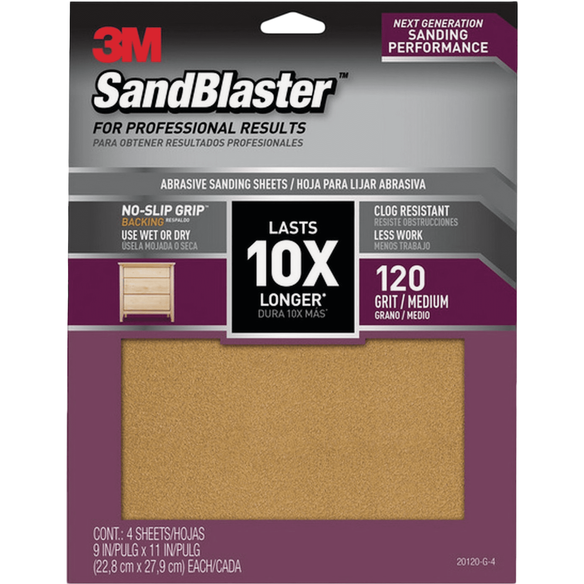 Sandblaster 120g Reg Classic Sanding 20120-G-4 - Walmart.com