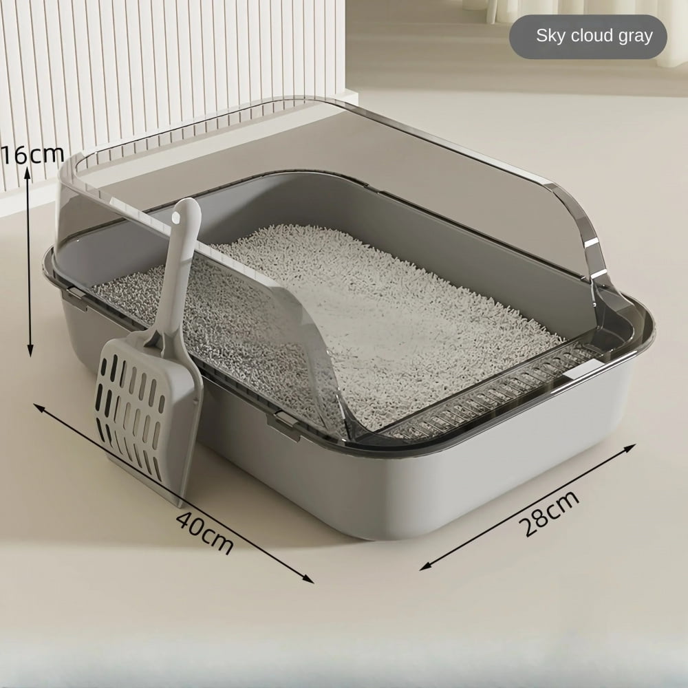 Sandbox Cat Litter Box Semi-enclosed Splashproof Cat Tray Cat Toilet Cleaning Basin Supplies Pet ...