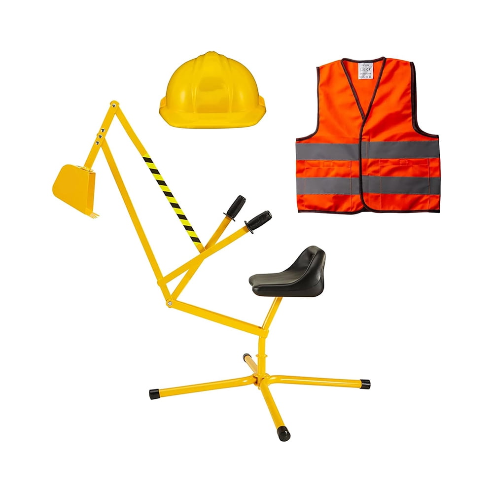 Sandbox Digger, Construction Excavator Ride On Toy Crane with Helmet ...