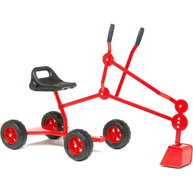 Sandbox Digger Toy Excavator with Wheels- Foldable Playground Equipment ...