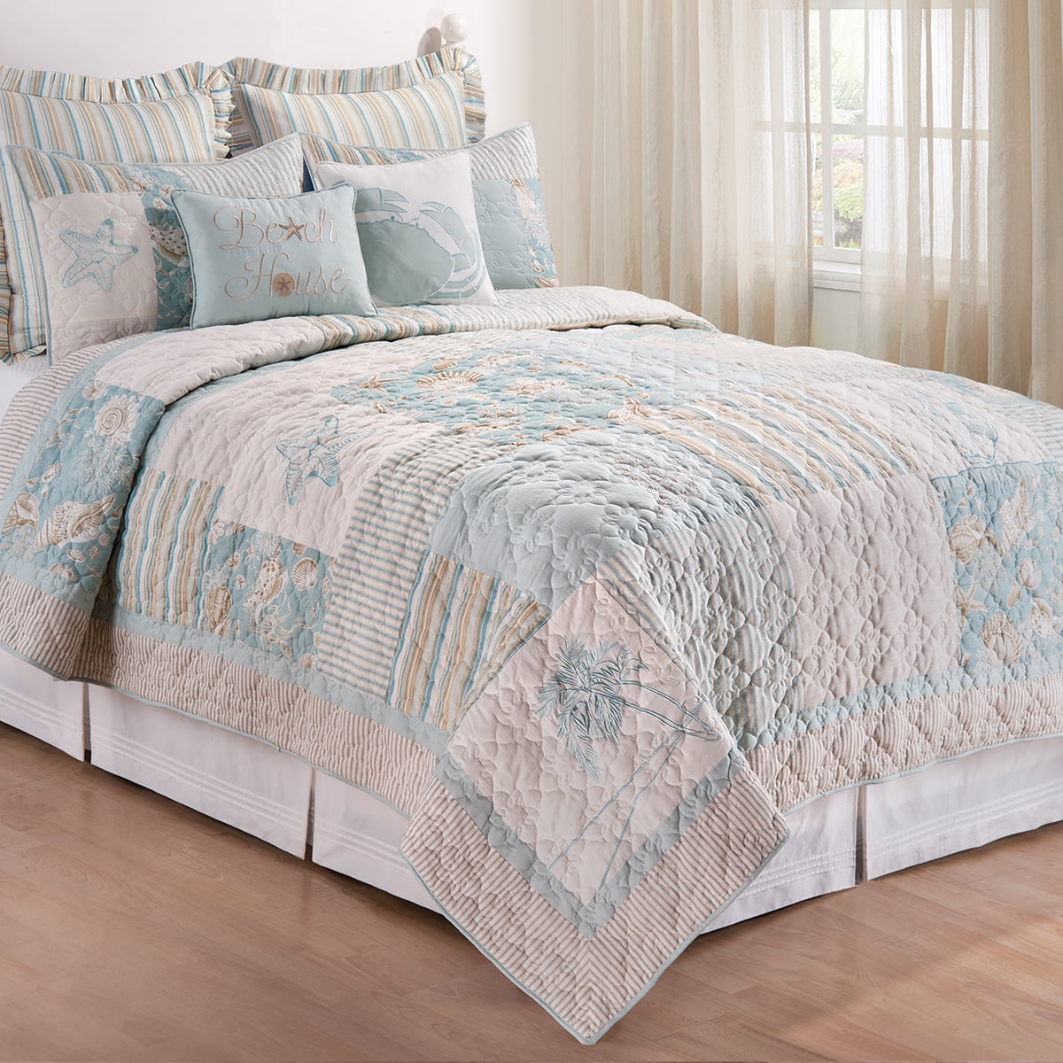 Sandbridge King Cotton Lightweight Machine Washable Reversible Quilt ...