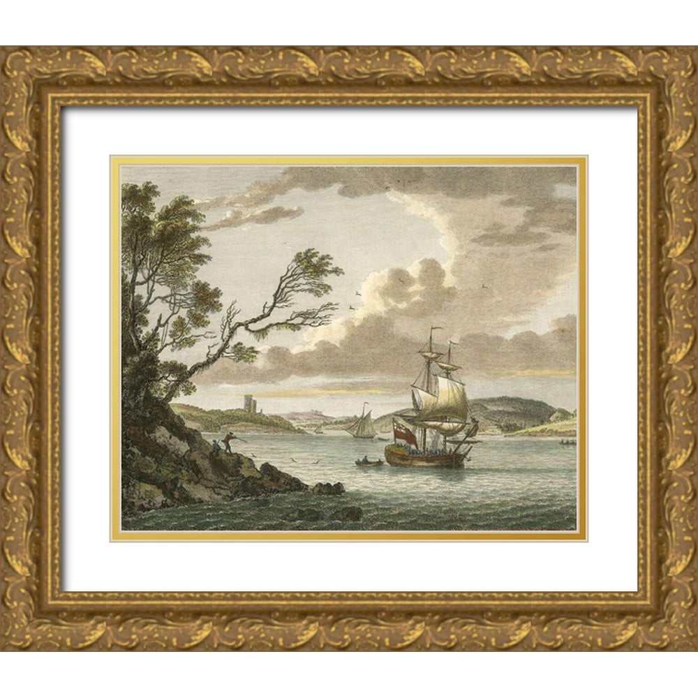 Sandby, P. 14x12 Gold Ornate Wood Framed with Double Matting Museum Art ...