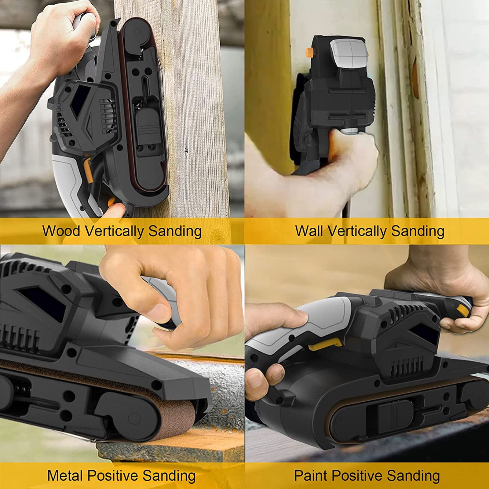 Sander 750W Belt Sander 75mm X 533mm With 10 Piece Sanding Belts And ...