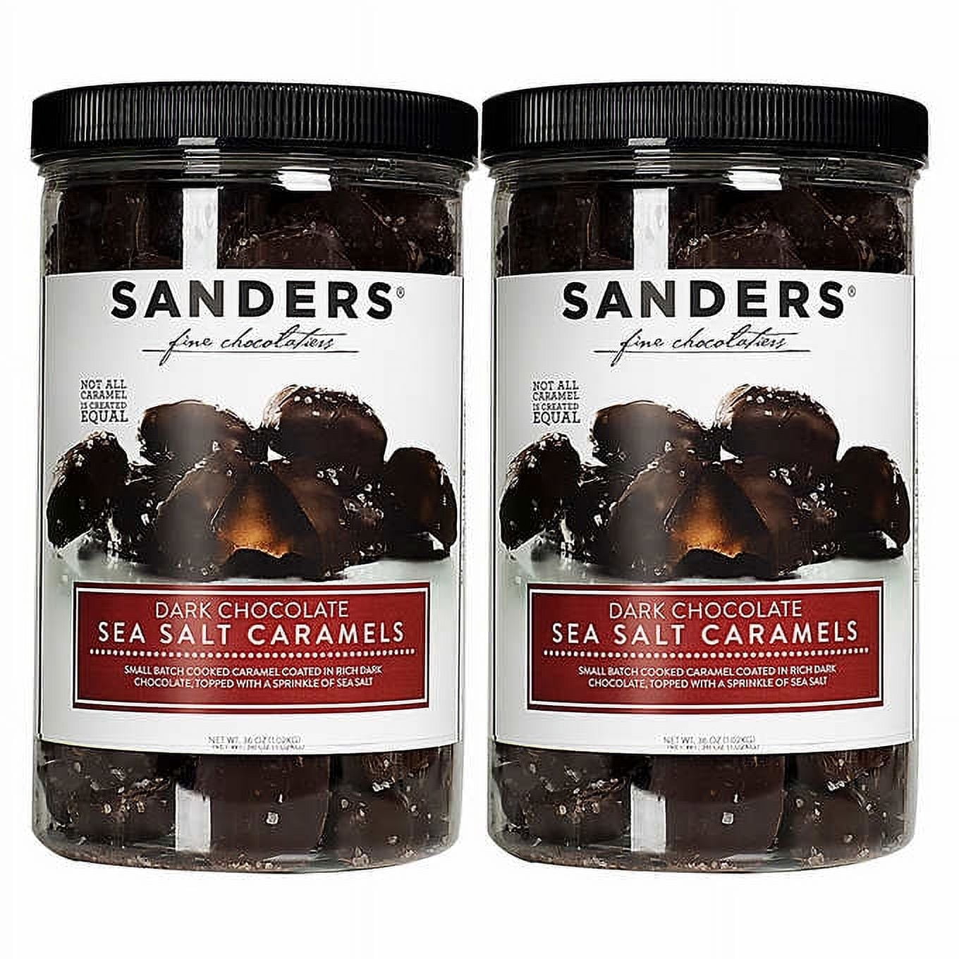 Sanders Specialty Quality Dark Chocolate Sea Salt Candy Coated Caramels ...