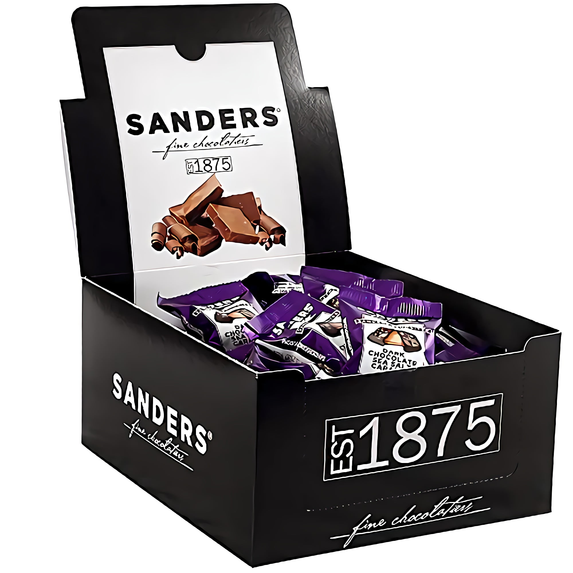 Sanders Dark Chocolate Sea Salt Caramels, Kettle Cooked, Individually ...