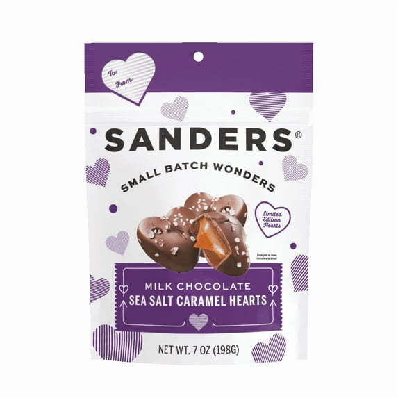 Sanders Milk Chocolate Sea Salt Caramel Hearts, 7 oz Bag – Limited ...