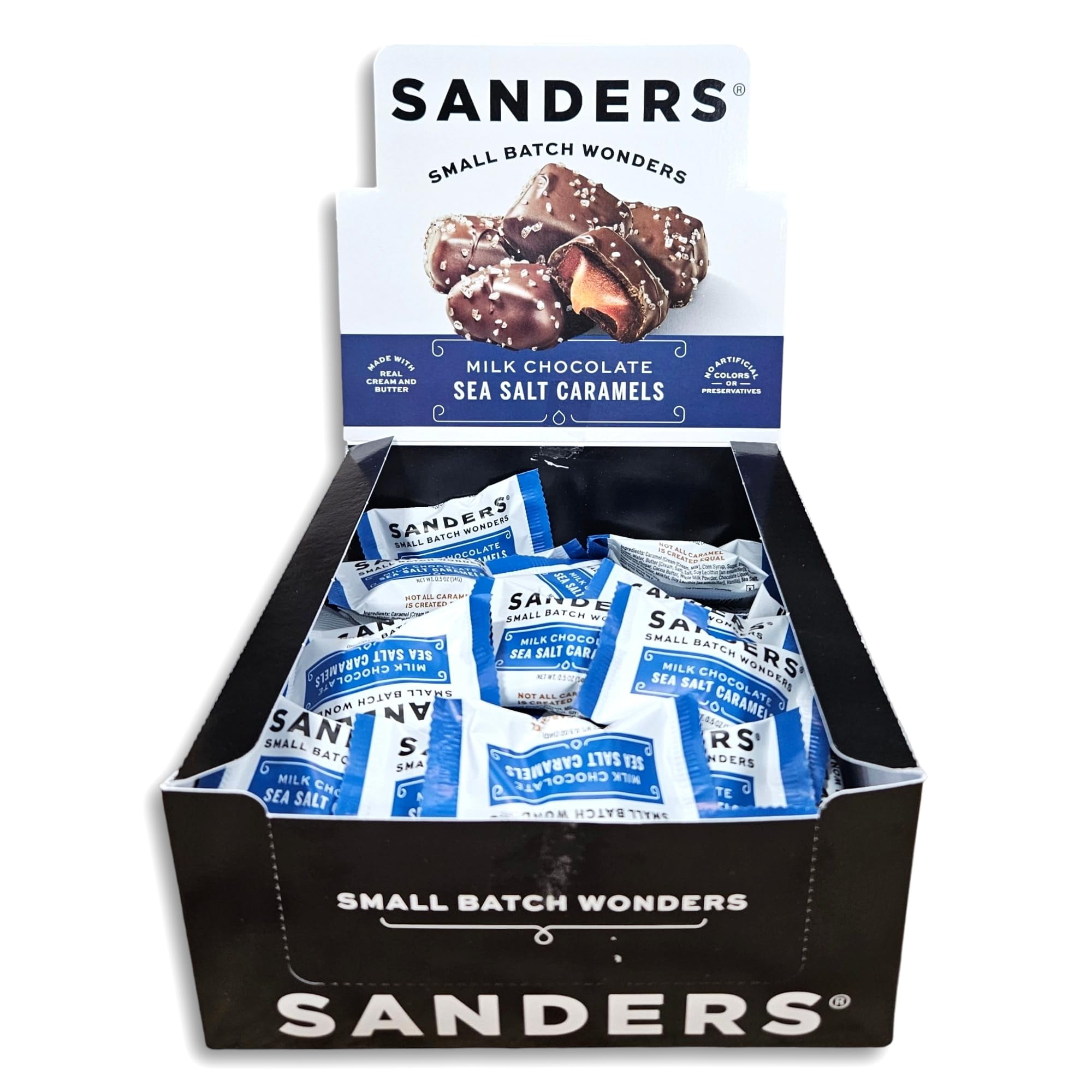 Sanders Milk Chocolate Sea Salt Caramels, 0.5 Ounce, 48 Count Box ...