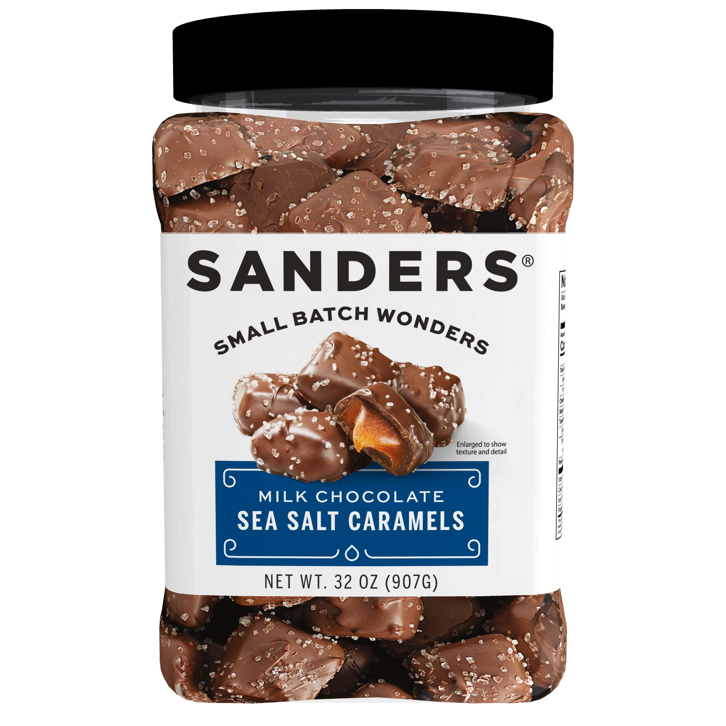 Sanders Milk Chocolate Sea Salt Caramels (32 oz Tub) – Handcrafted ...