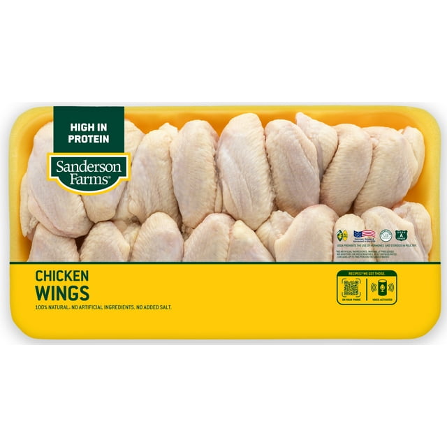 Sanderson Farms Fresh Chicken Wings, Family Pack, 20g Protein per 4oz ...